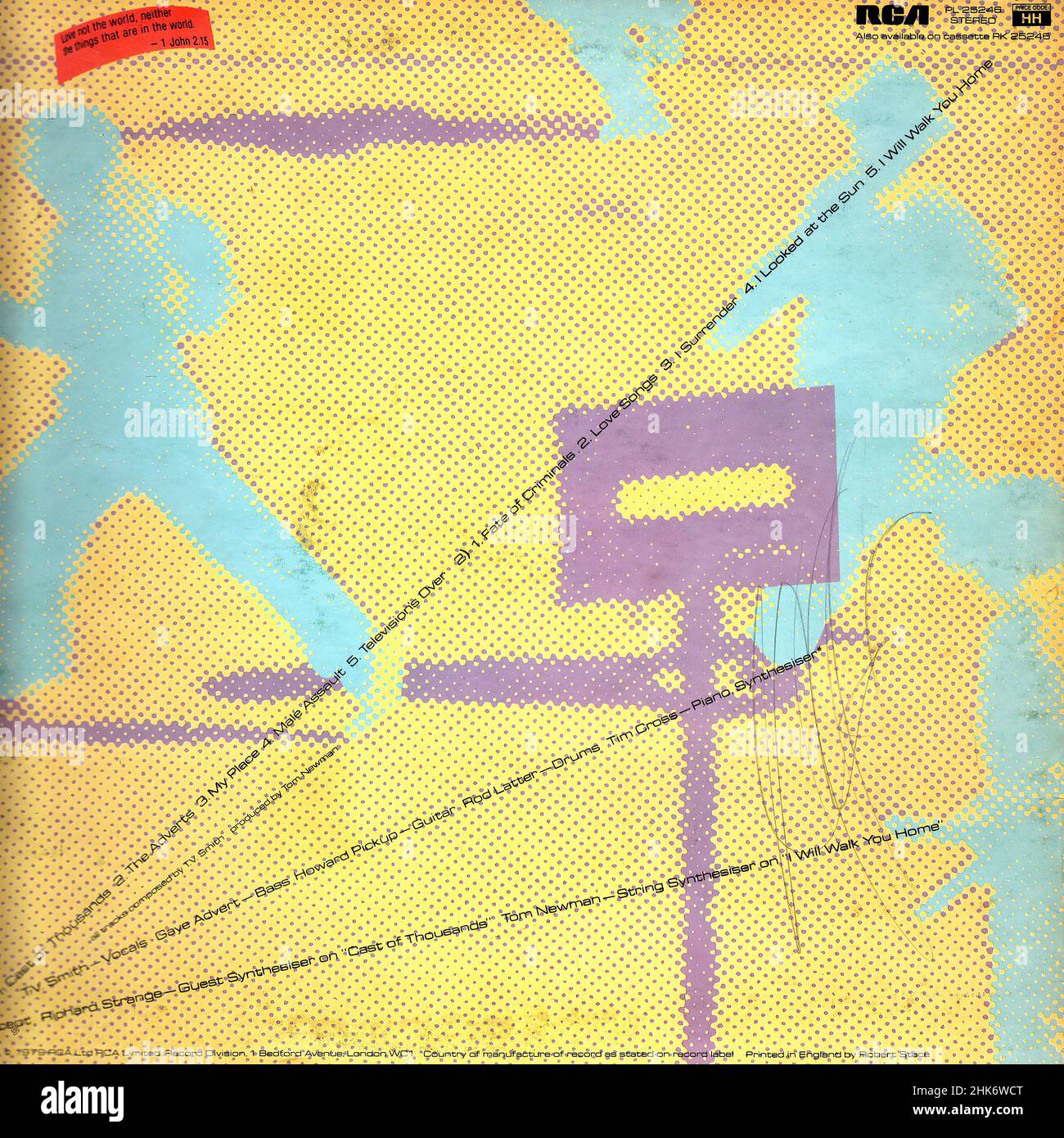 Vintage vinyl record cover - Adverts, The -Cast Of Thousands - UK ...