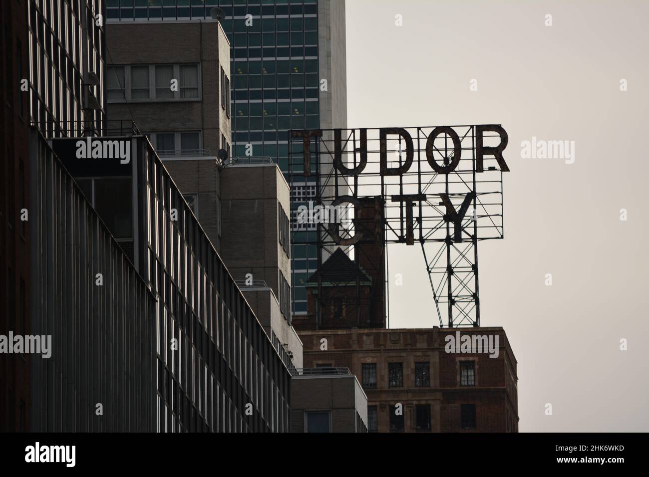 New York City - Tudor City sign nicely photographed from Central Park ...