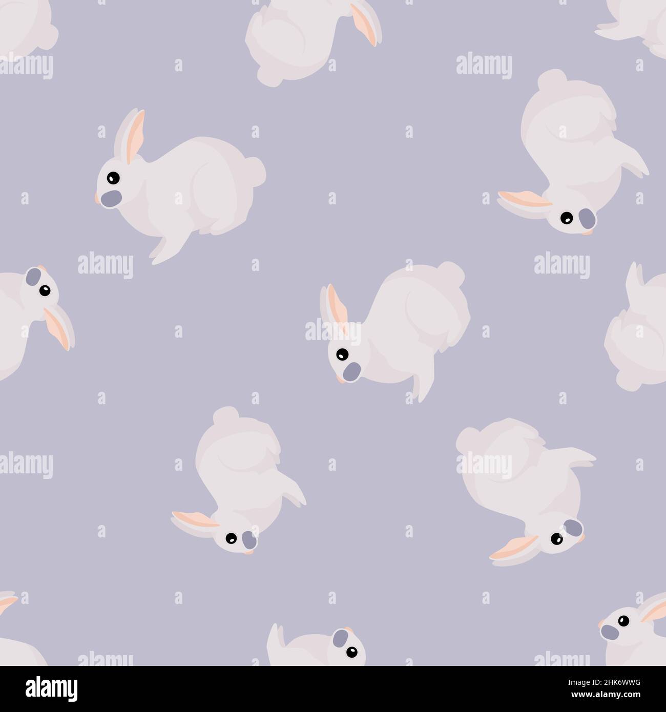 Seamless pattern of rabbit. Domestic animals on colorful background ...