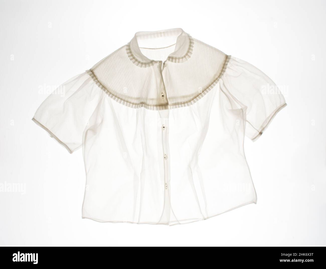 Old fashioned woman's white blouse, collar open Stock Photo - Alamy