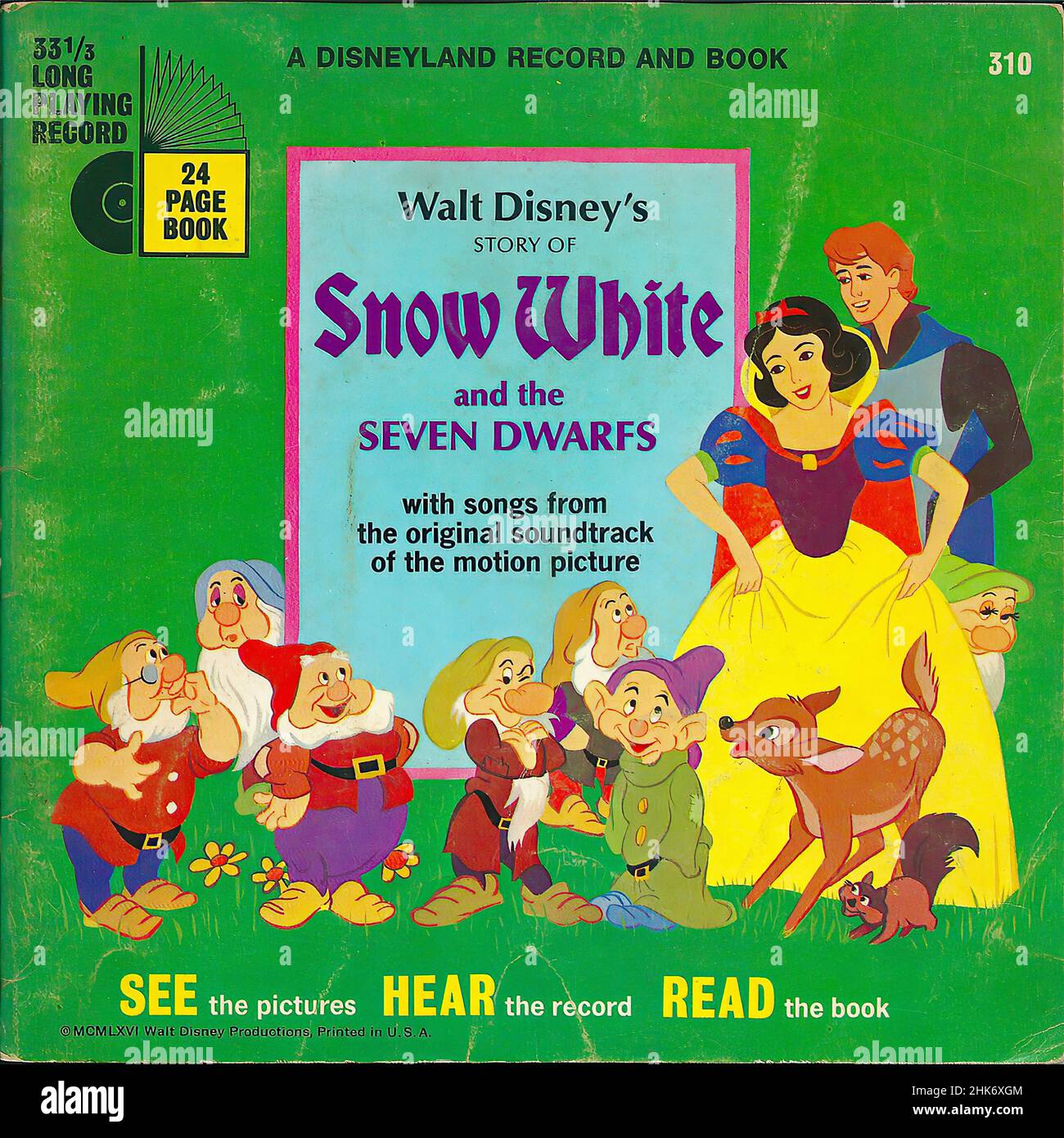 Vintage vinyl record cover - Storybook Record - Snow White Stock Photo ...