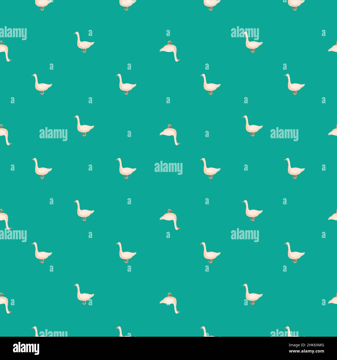 Seamless pattern of goose. Domestic animals on colorful background ...