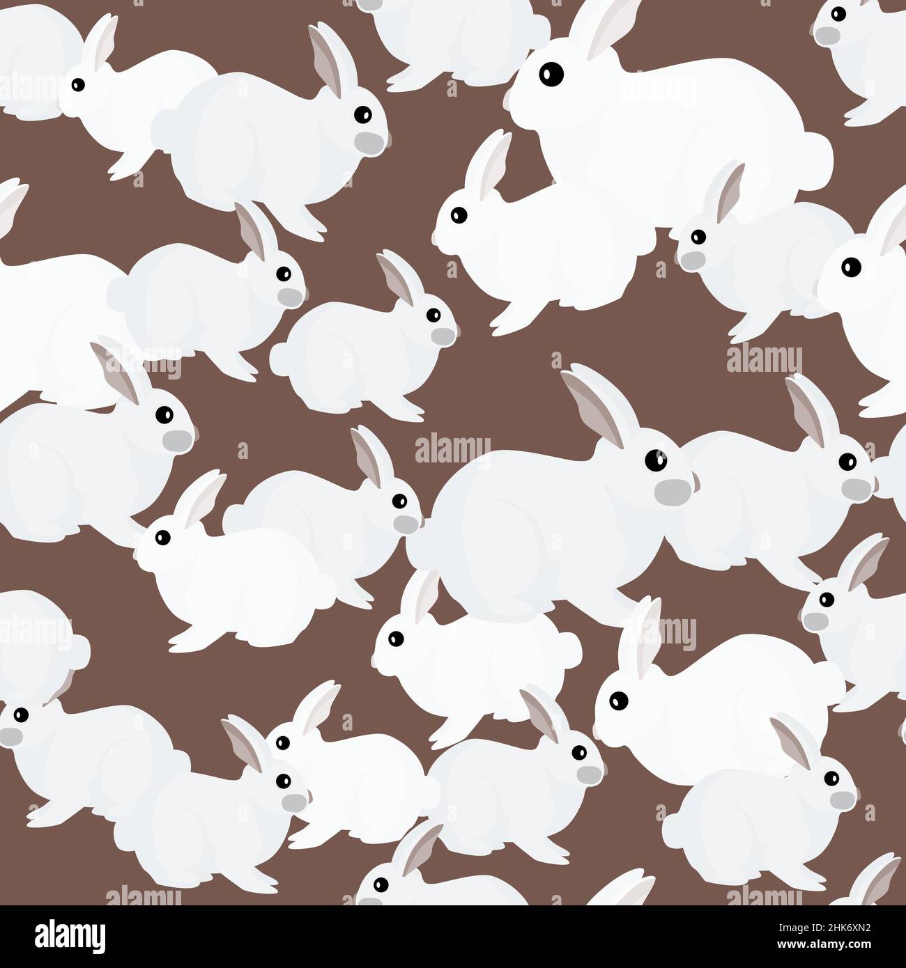 Seamless pattern of rabbit. Domestic animals on colorful background ...