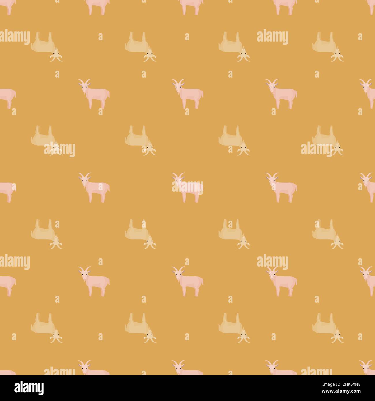 Seamless pattern of goat. Domestic animals on colorful background ...