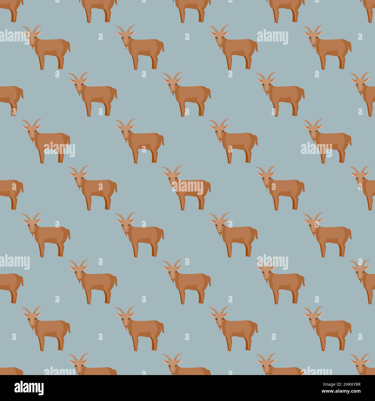 Seamless pattern of goat. Domestic animals on colorful background ...