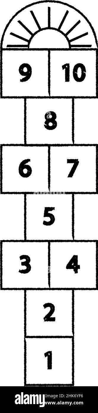 Hopscotch kid activity game isolated on white background. Design ...