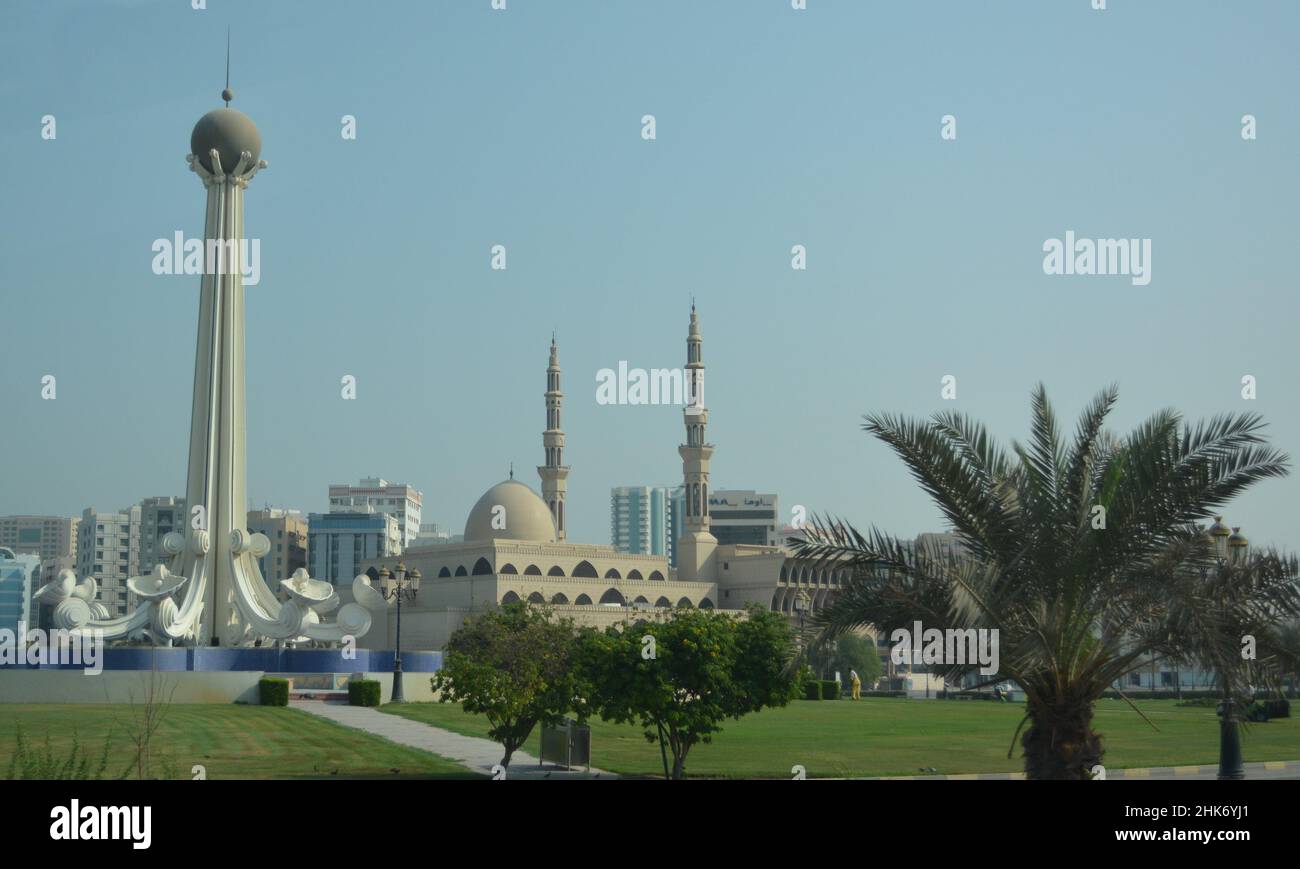 UAE, United Arabian Emirates, Sharjah - skyline and center of Sharjah ...