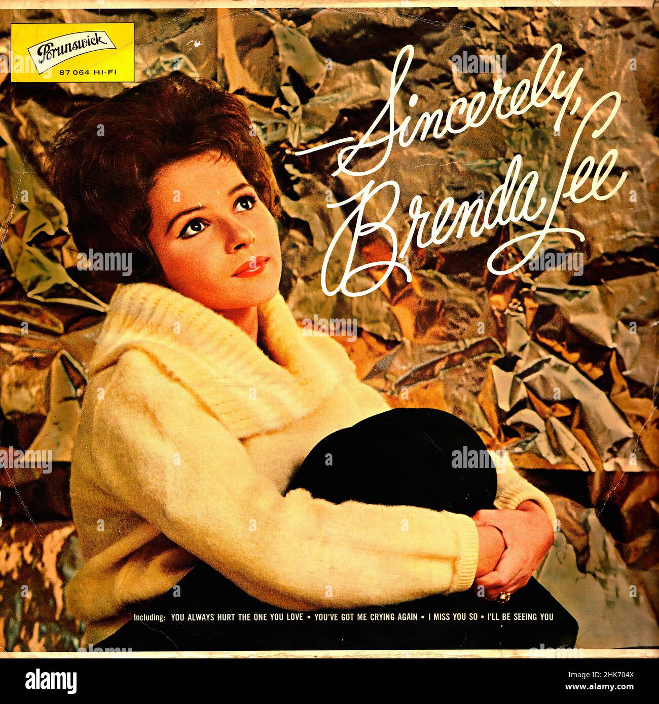 Vintage vinyl record cover - Lee, Brenda - Sincerely - D - 1962 Stock Photo - Alamy