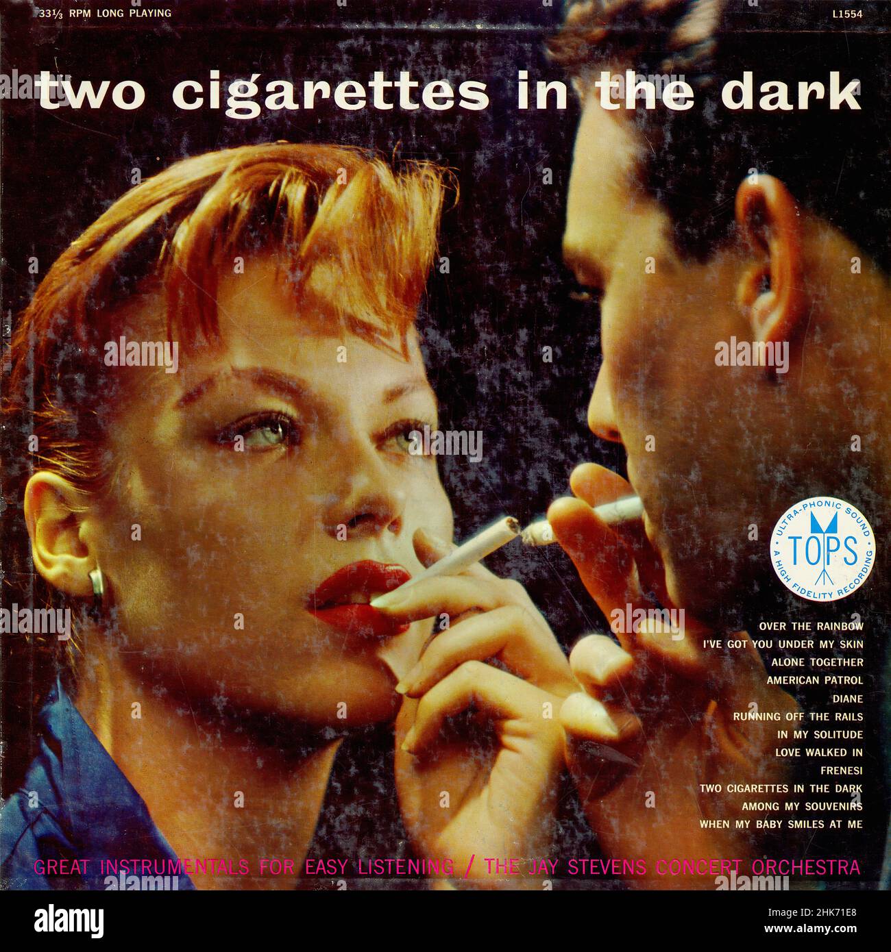 Two Cigarettes In The Dark - Vintage Musical Vinyl Album Stock Photo ...