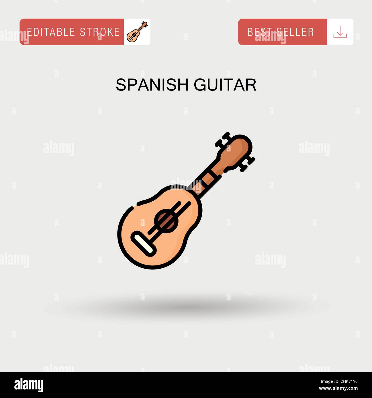 Spanish guitar Simple vector icon Stock Vector Image & Art - Alamy