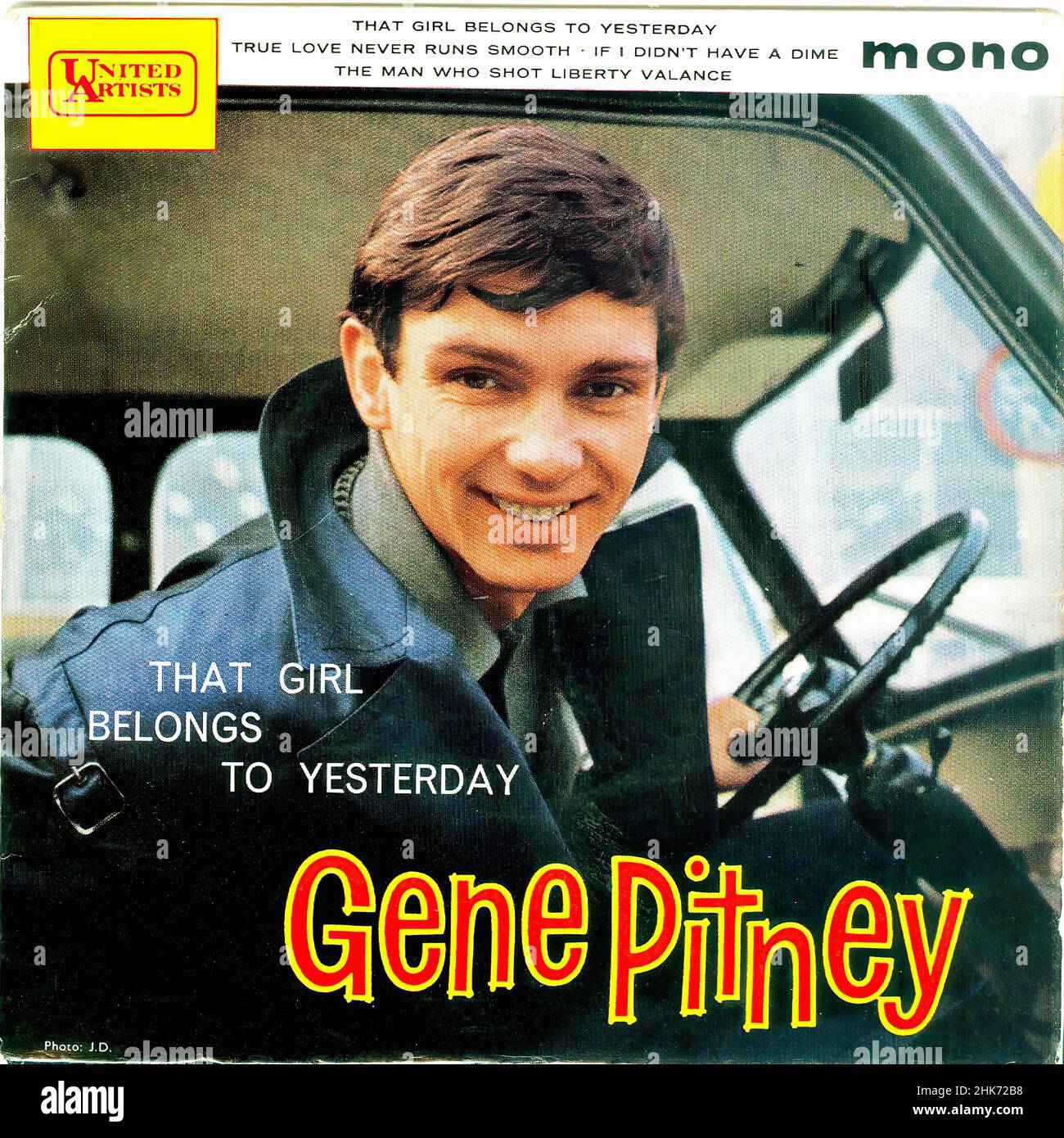 Vintage Vinyl Record Cover Pitney Gene That Girl Belongs To Yesterday Ep Uk 1964