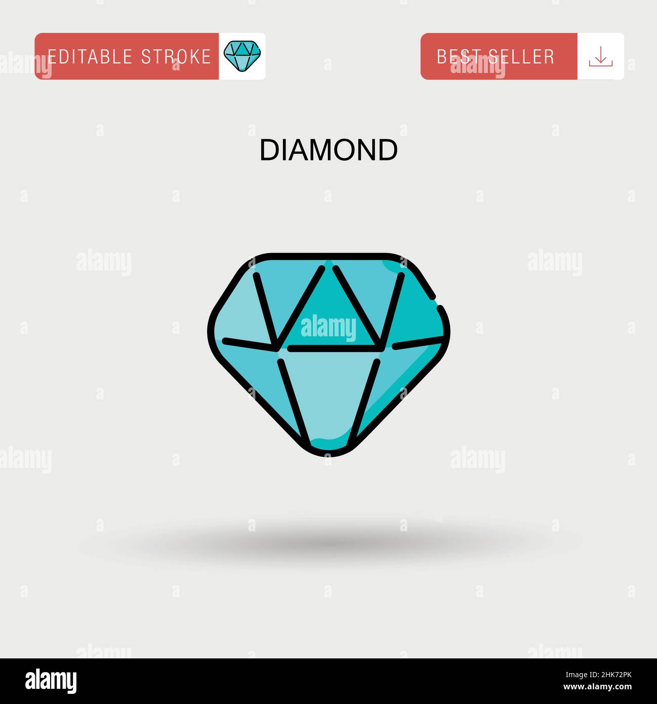 Diamond Simple vector icon Stock Vector Image & Art - Alamy