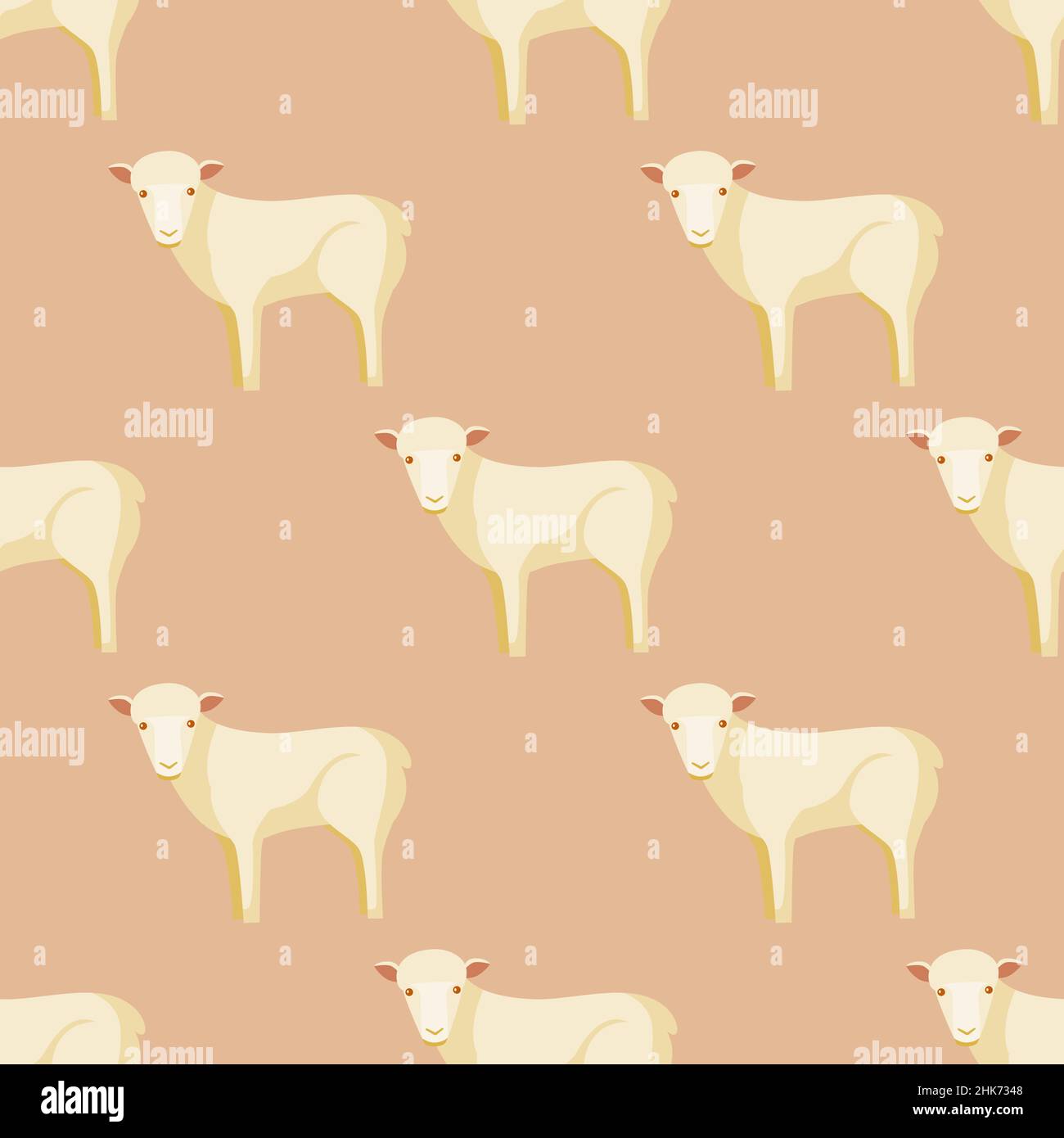 Seamless pattern of sheep. Domestic animals on colorful background ...