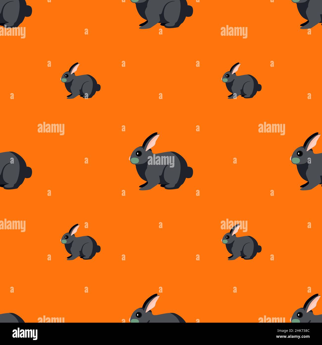 Seamless pattern of rabbit. Domestic animals on colorful background ...