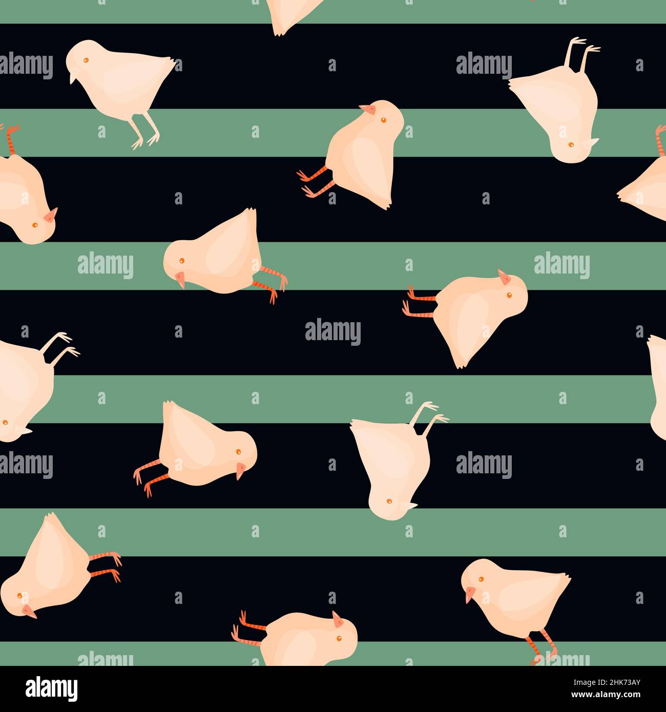 Seamless pattern of chicken. Domestic animals on colorful background ...