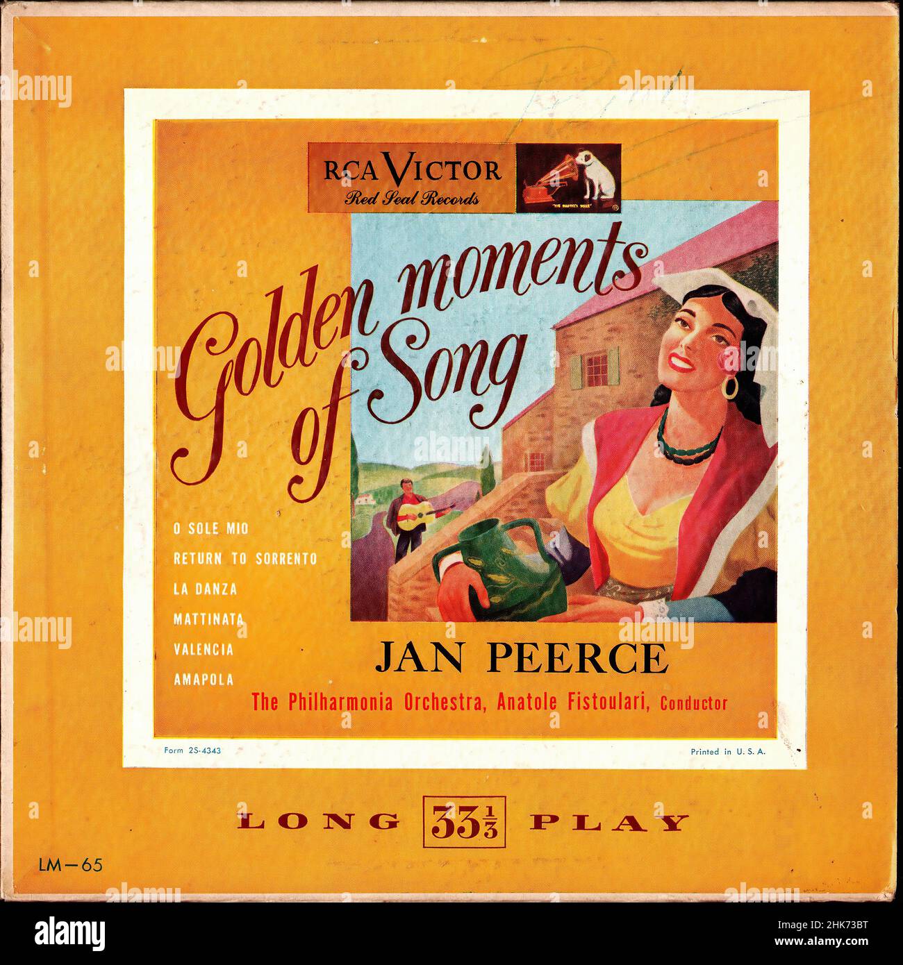 Vintage vinyl record cover - Peerce, Jan - Golden Moments Of Song ...