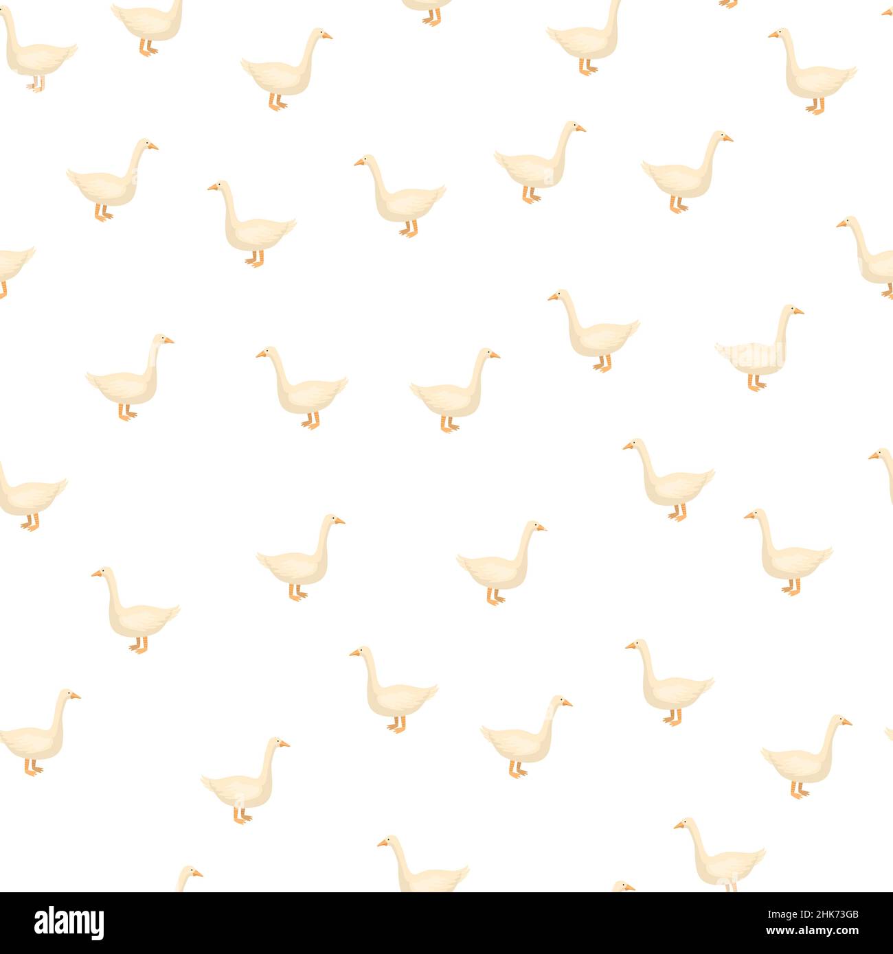 Seamless pattern of goose. Domestic animals on colorful background ...