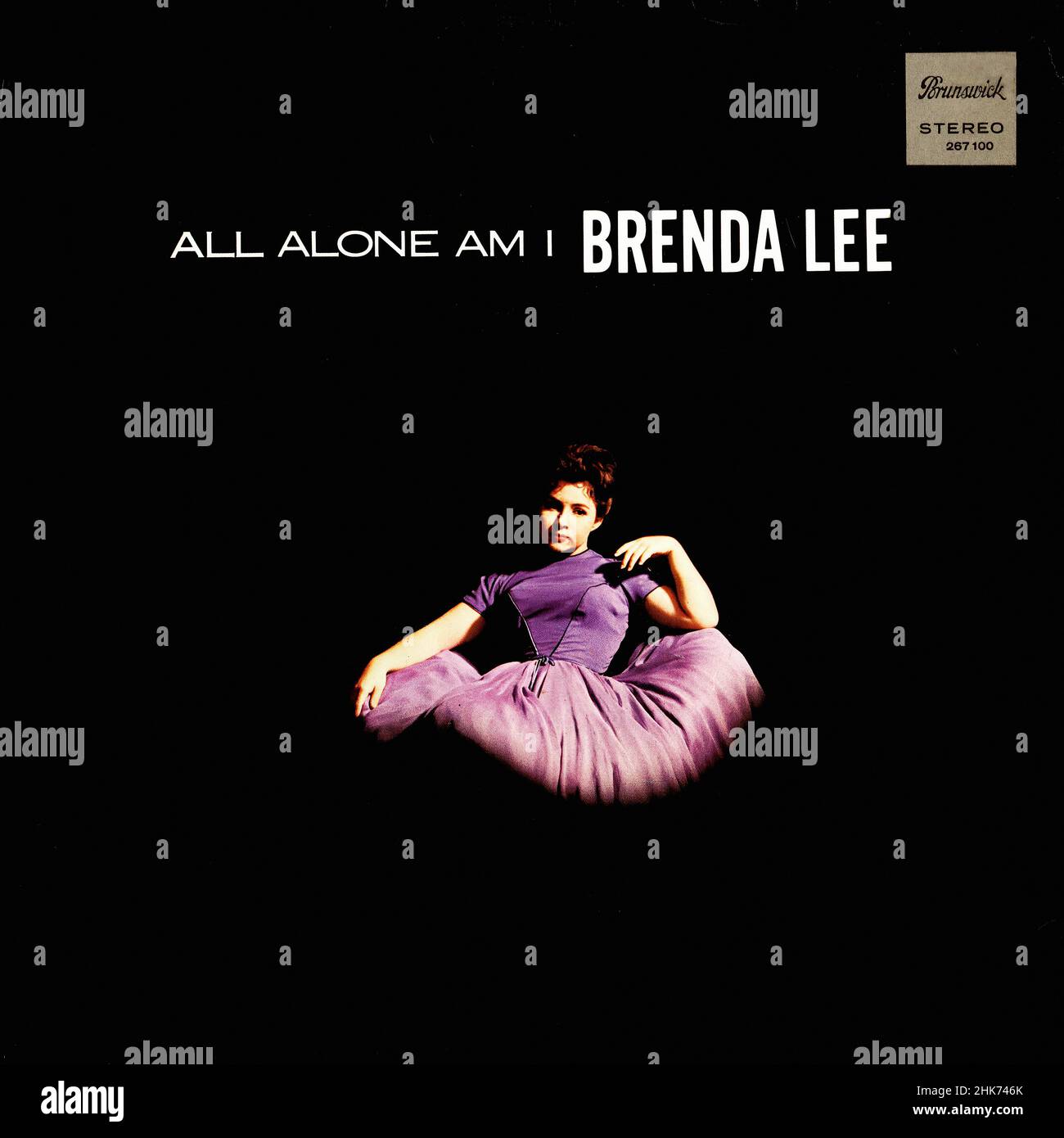 Vintage vinyl record cover - Lee, Brenda - All Alone Am I Stock Photo ...
