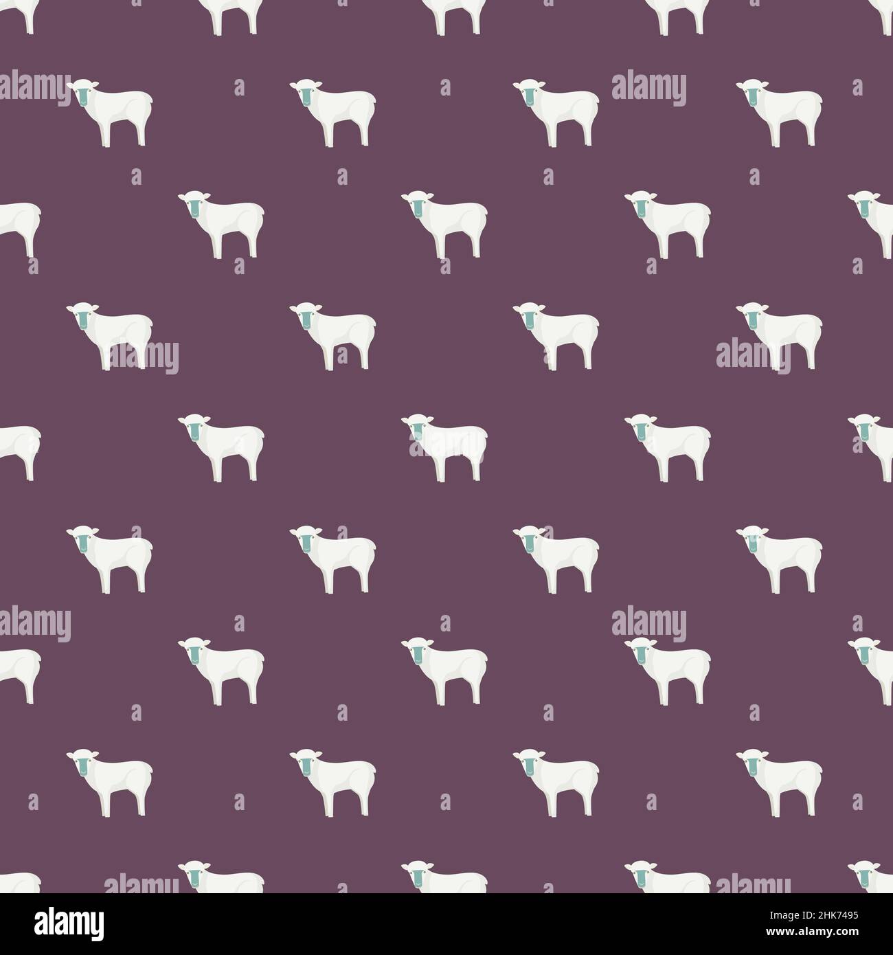 Seamless pattern of sheep. Domestic animals on colorful background ...