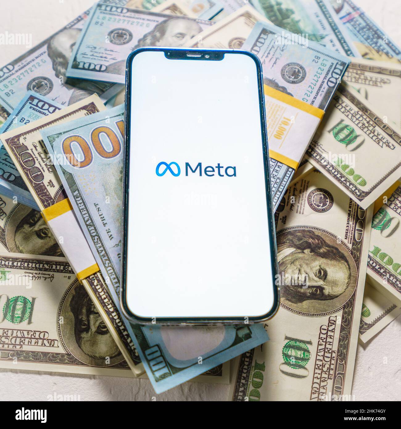 Berlin, Germany - February 02, 2022: iPhone 12 Pro Max with FACEBOOK ...