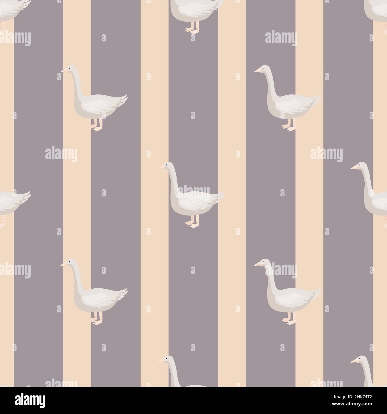 Seamless pattern of goose. Domestic animals on colorful background ...