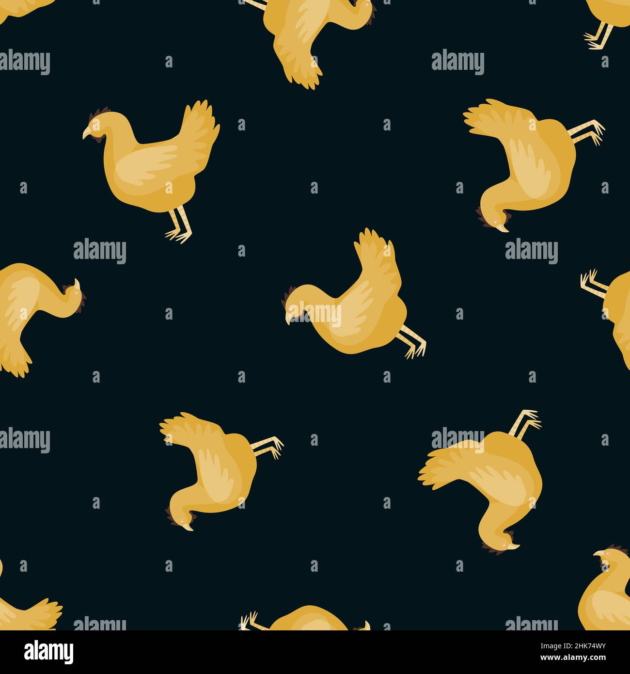 Seamless pattern of hen. Domestic animals on colorful background ...