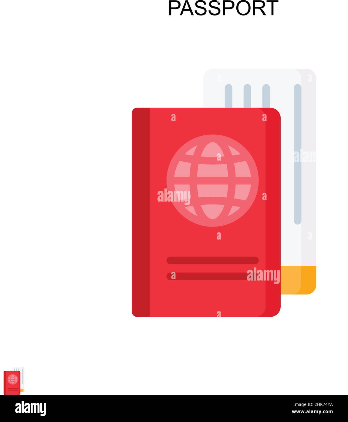 Passport Simple vector icon. Illustration symbol design template for ...