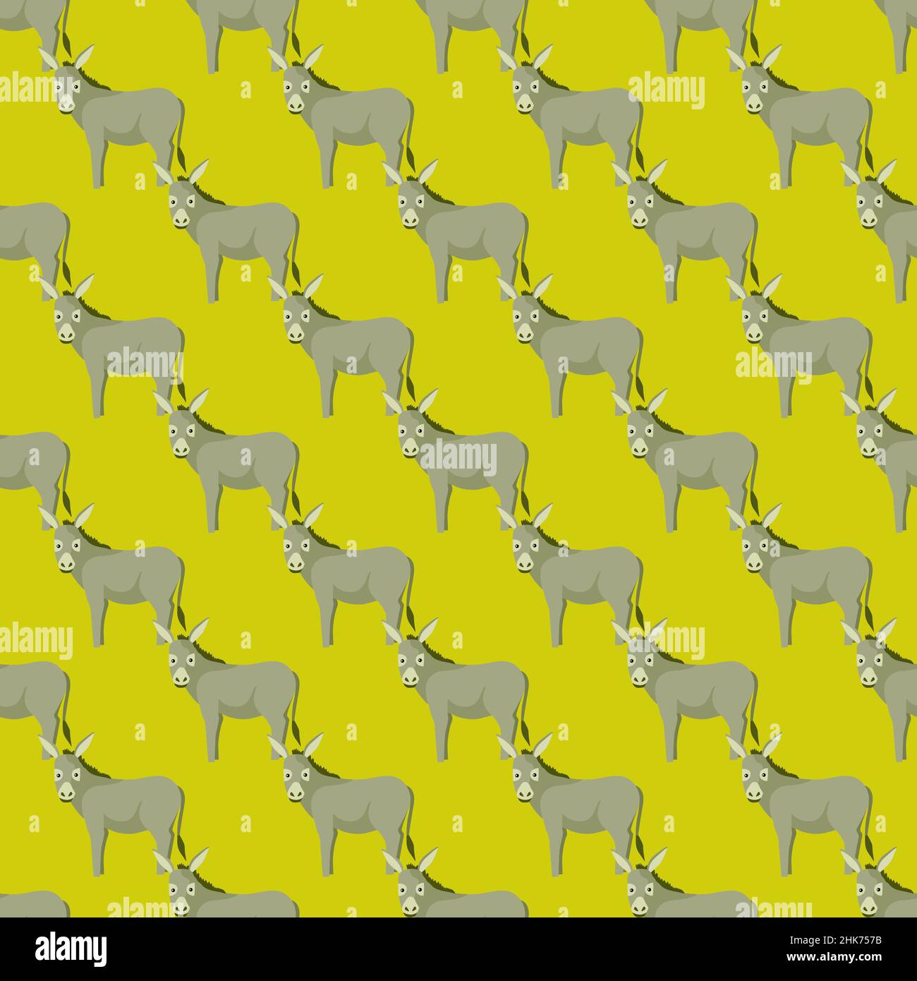 Seamless pattern of donkey. Domestic animals on colorful background ...