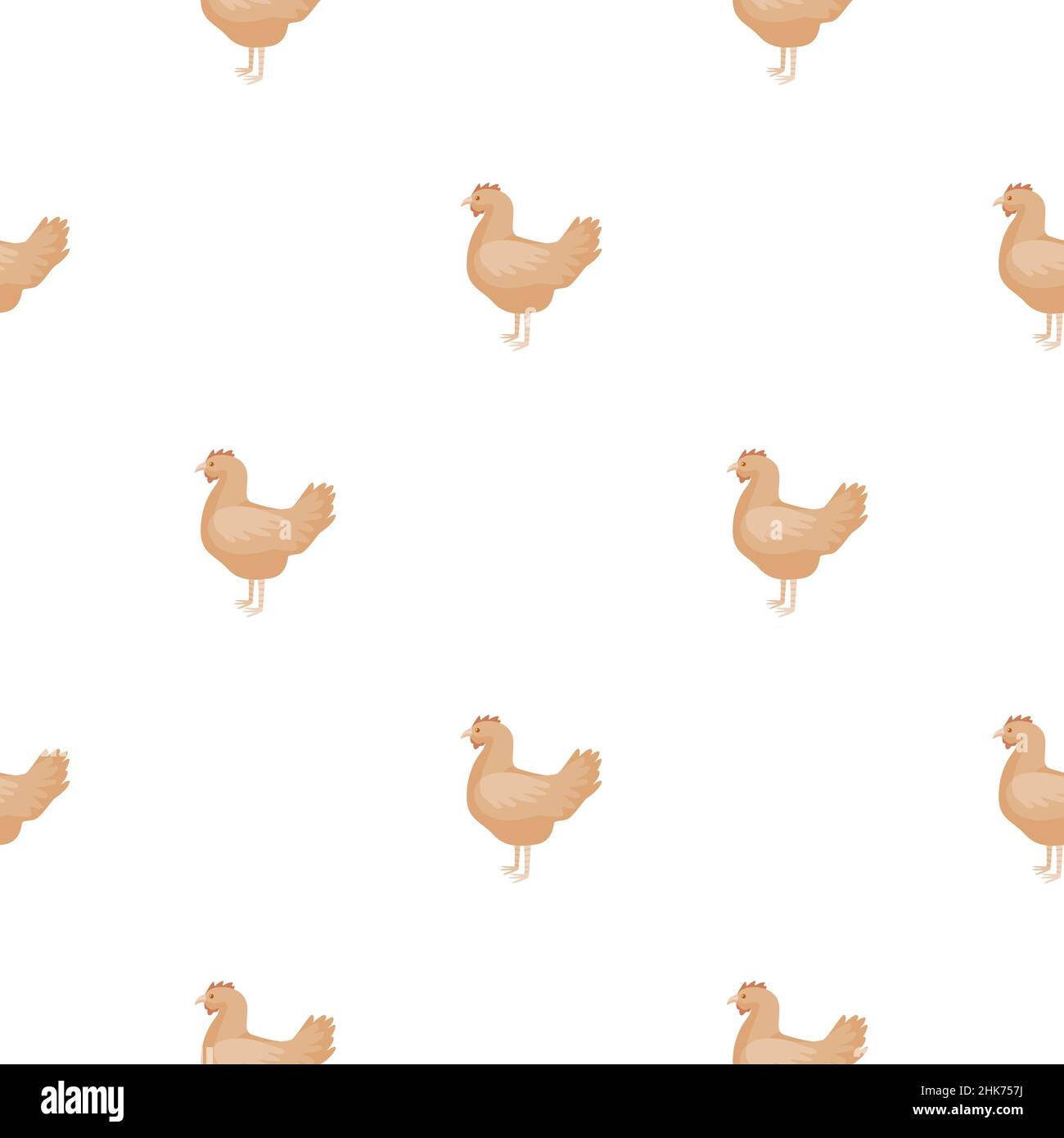 Seamless pattern of hen. Domestic animals on colorful background ...