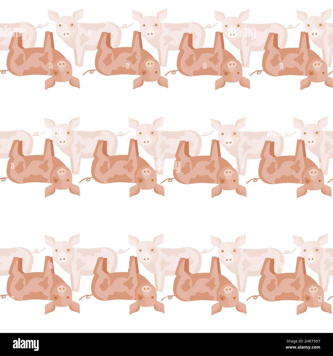 Seamless pattern of pig. Domestic animals on colorful background ...