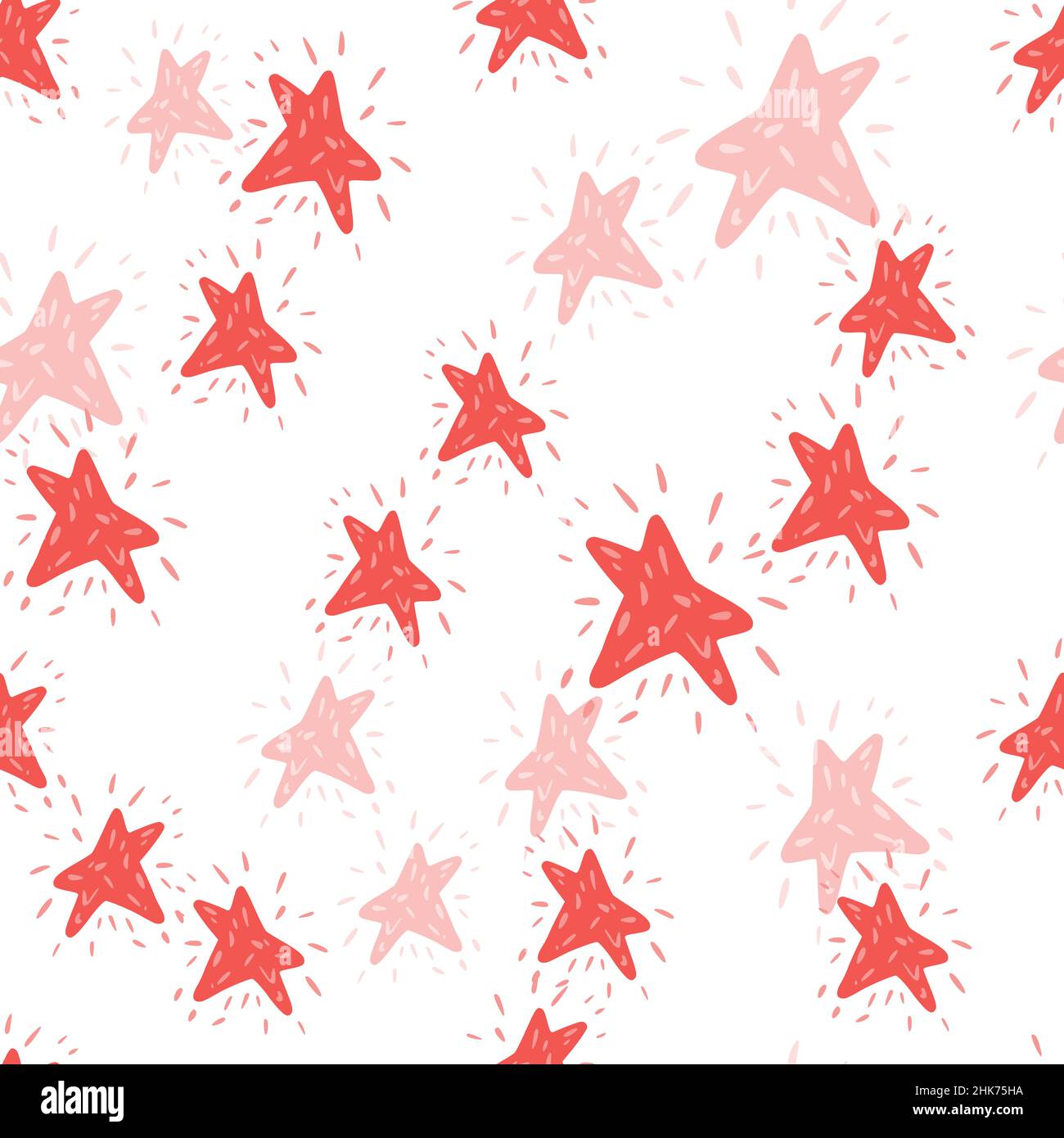 Stars seamless pattern. Hand drawn background space. Repeated texture ...