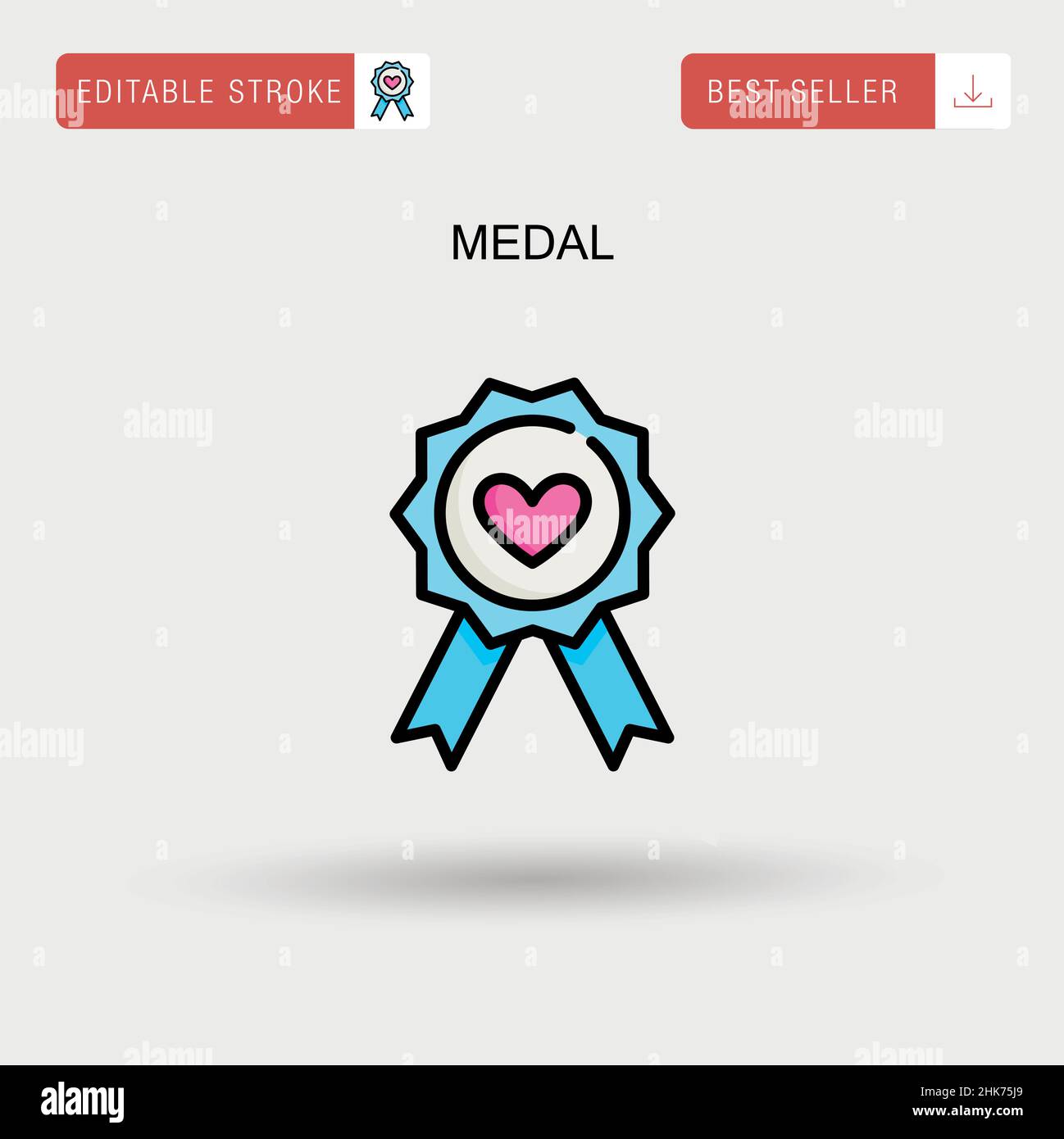 Medal Simple vector icon Stock Vector Image & Art - Alamy