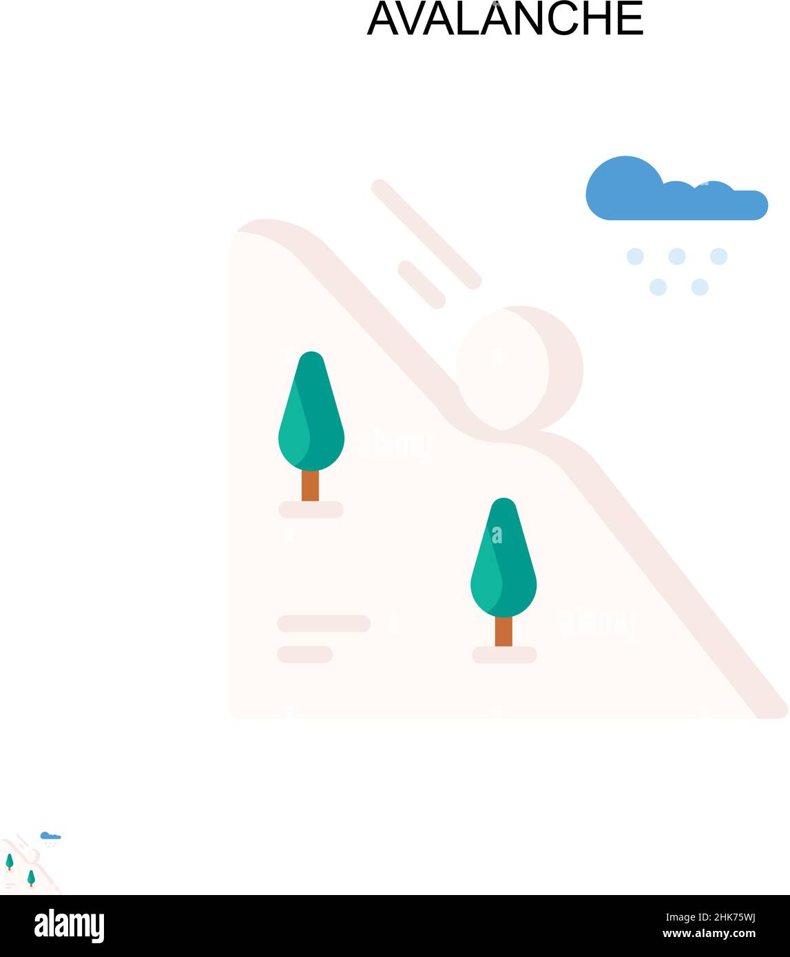 Avalanche Simple vector icon. Illustration symbol design template for ...