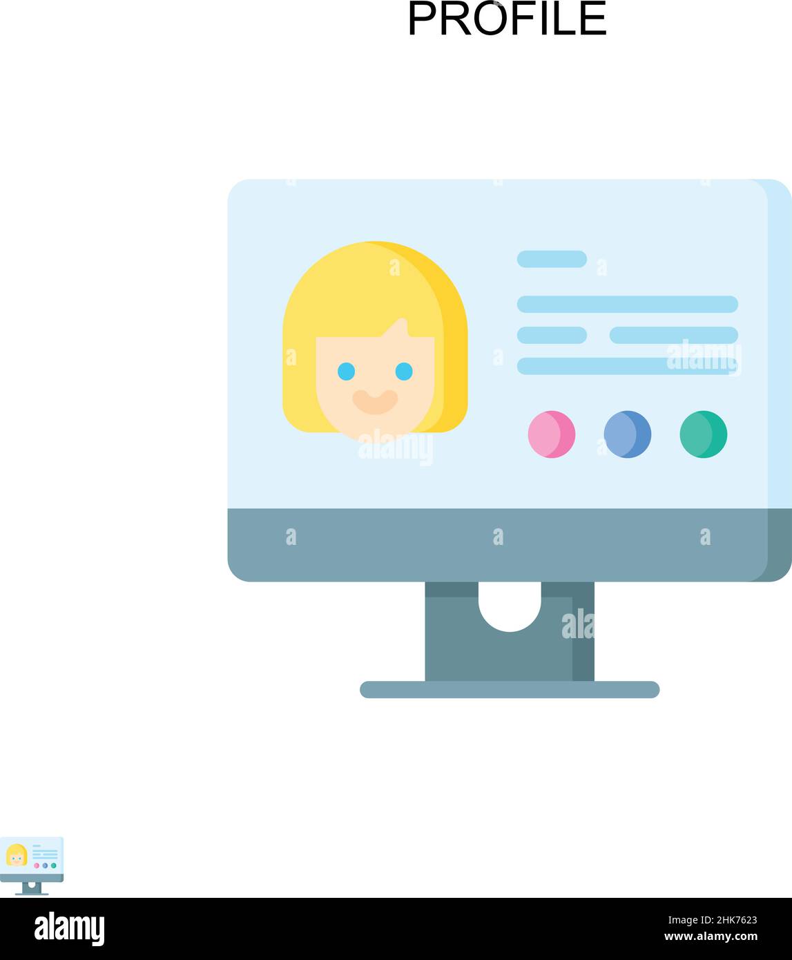 Profile Simple vector icon. Illustration symbol design template for web ...