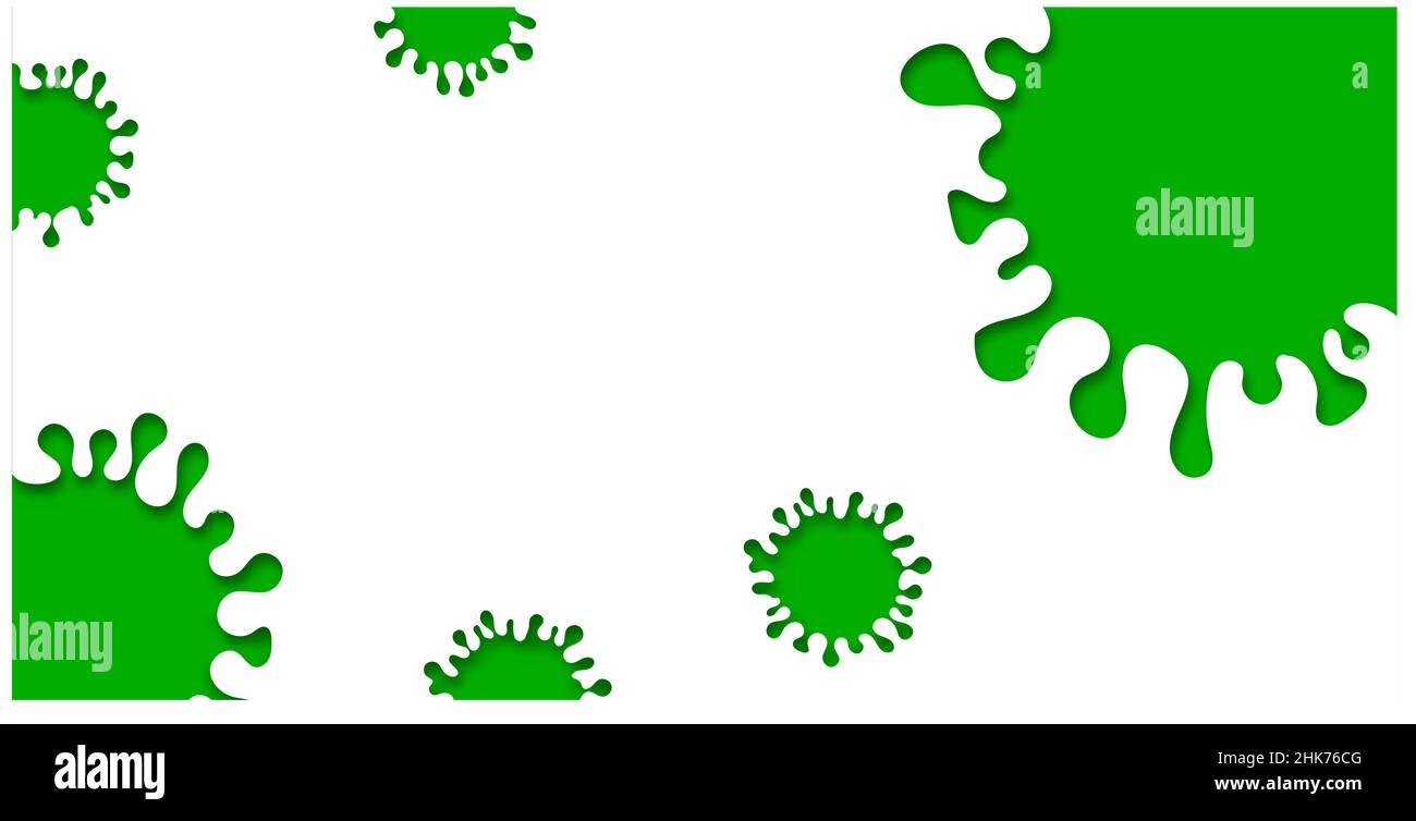 Vector illustration of green virus cells or new variant of Covid-19 ...
