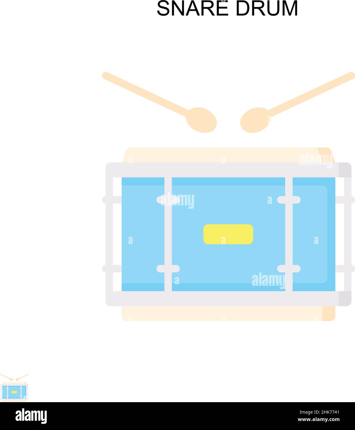 Snare drum Simple vector icon. Illustration symbol design template for ...