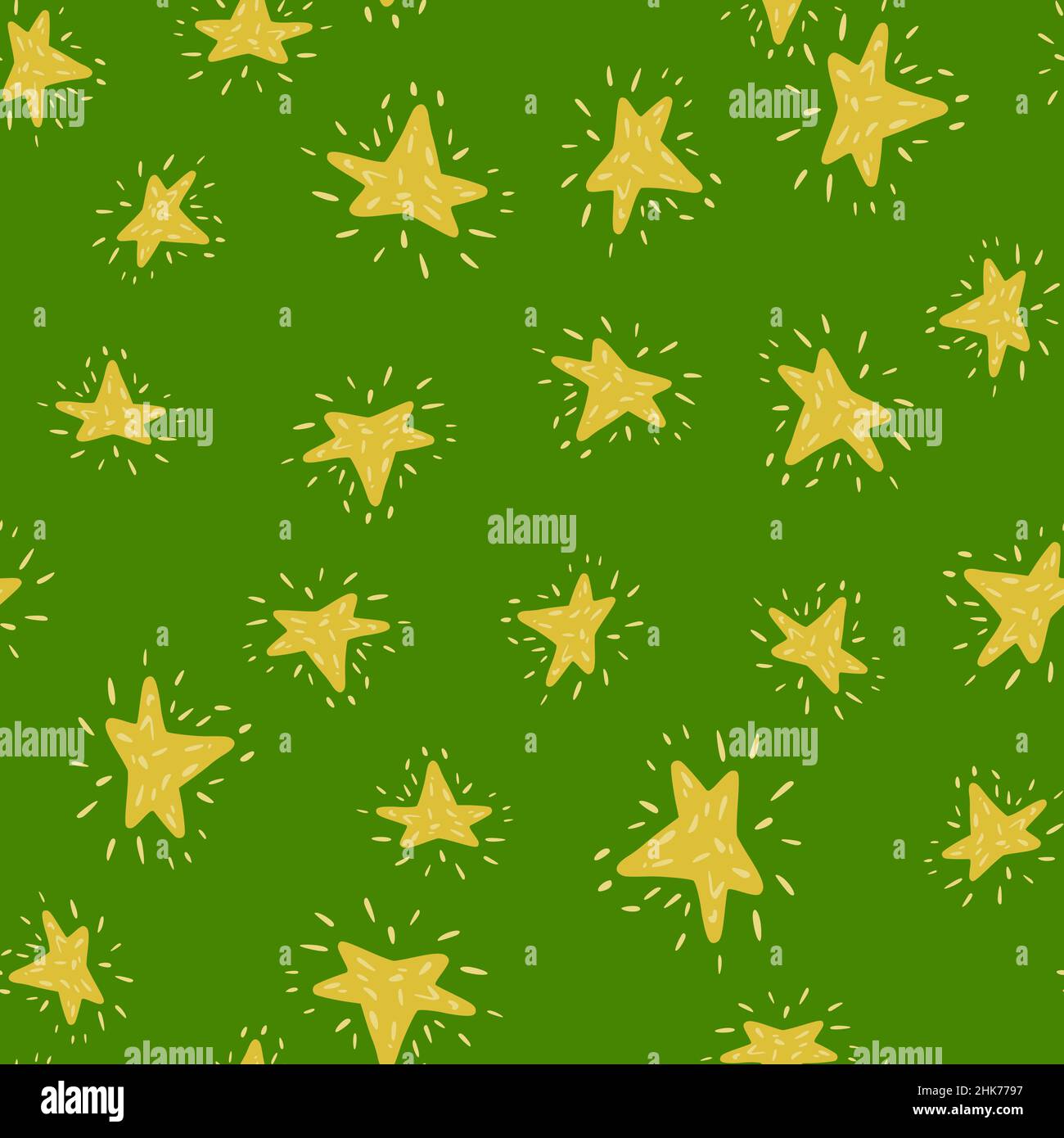 Stars seamless pattern. Hand drawn background space. Repeated texture ...