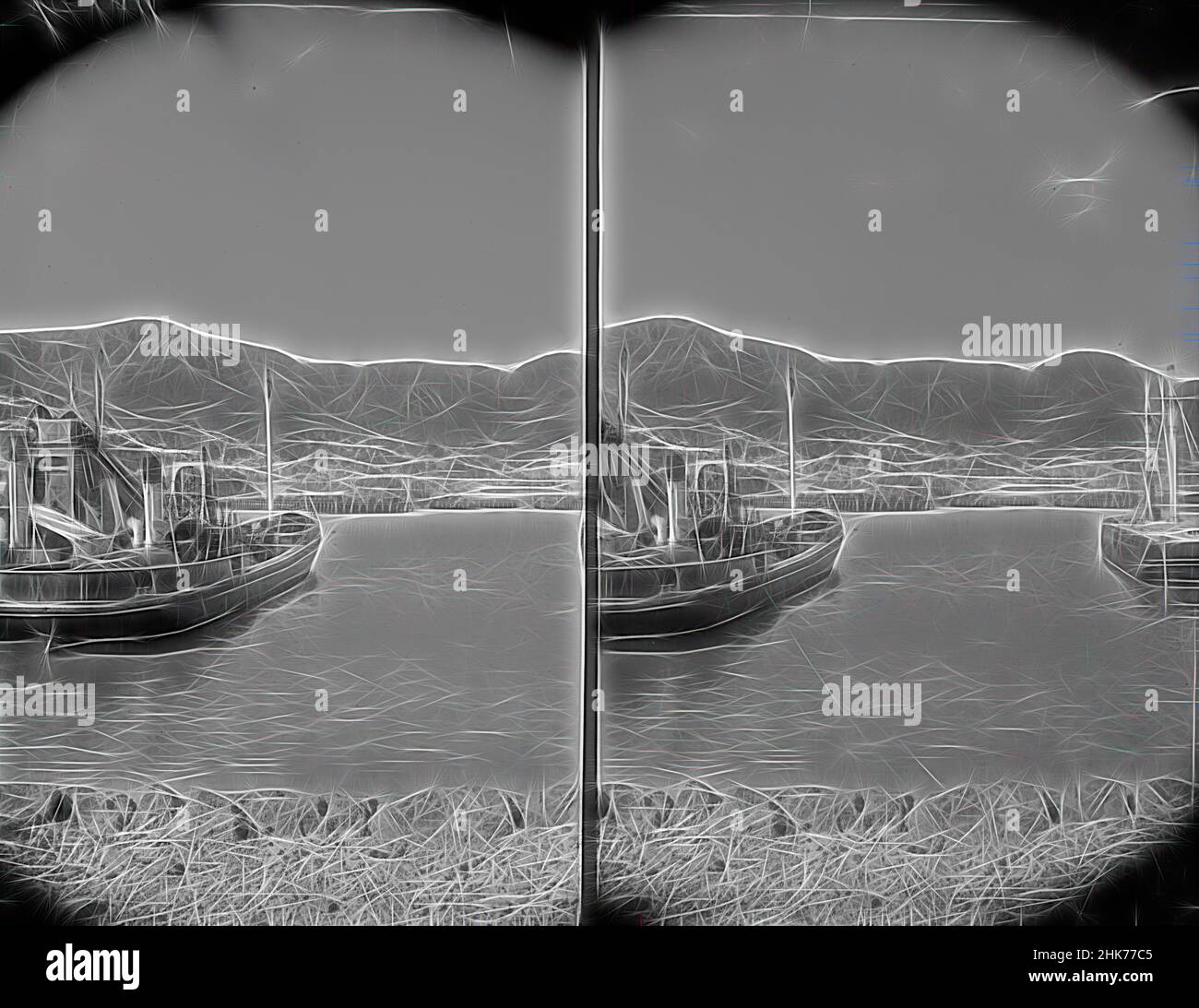 Inspired by [Lyttelton Harbour, the dredge Manchester], Burton Brothers ...