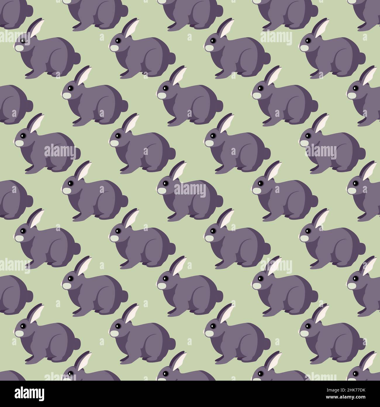 Seamless pattern of rabbit. Domestic animals on colorful background ...