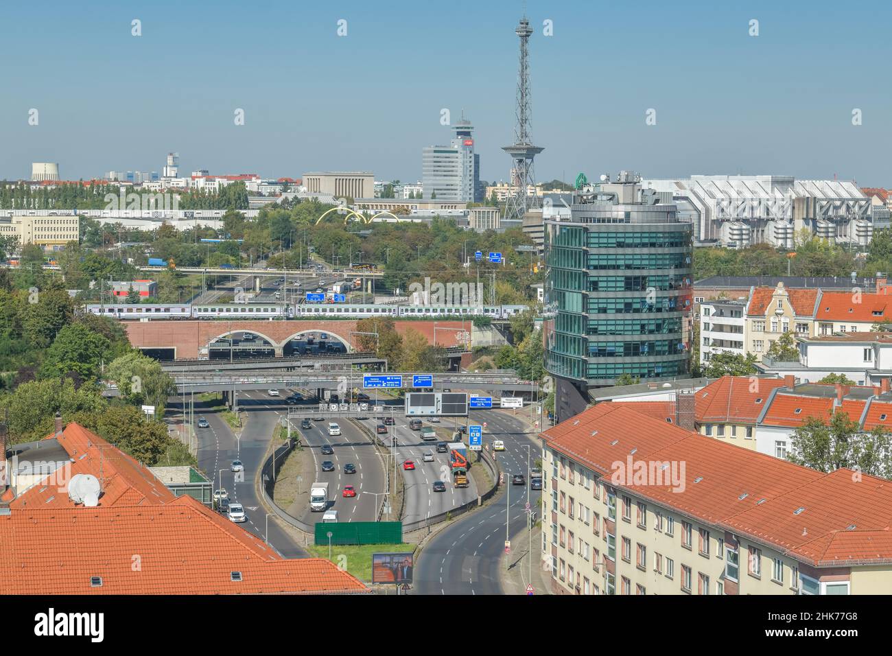 Motorway junction Funkturm, Charlottenburg, Berlin, Germany Stock Photo ...