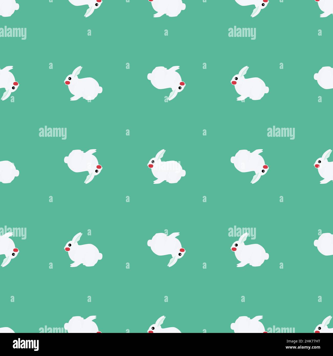Seamless pattern of rabbit. Domestic animals on colorful background ...