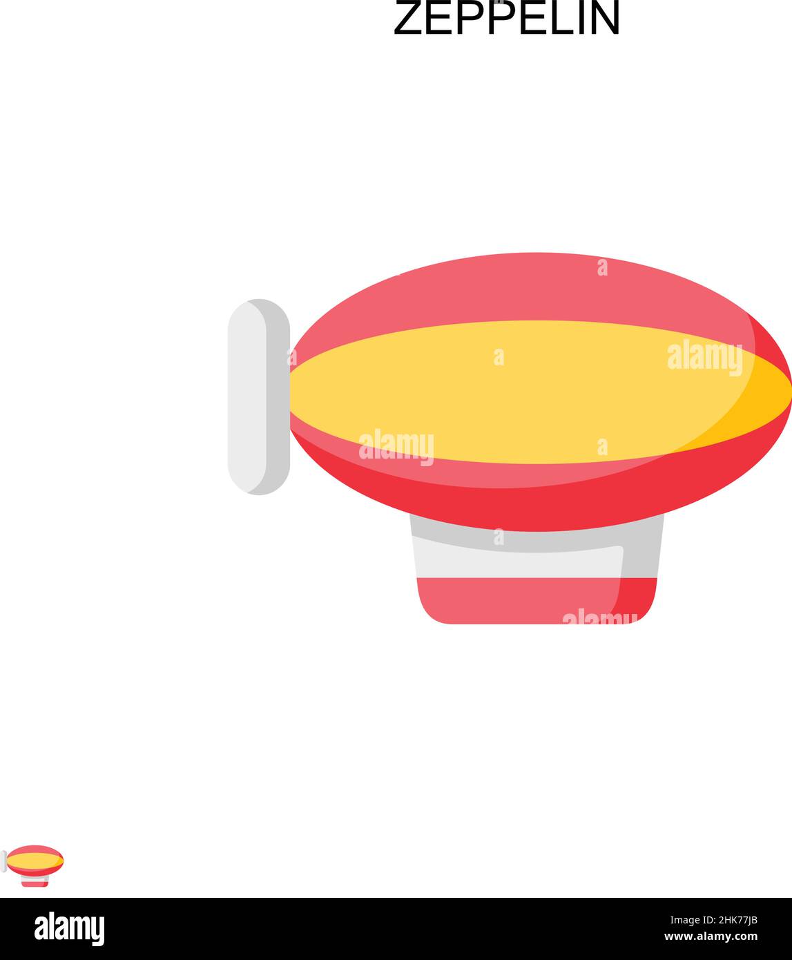 Zeppelin Simple vector icon. Illustration symbol design template for ...