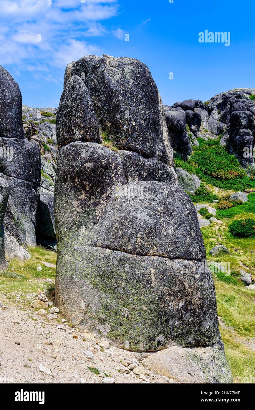 Rock formation, Geosite Covao do Boi, Serra da Estrela, Portugal Stock ...