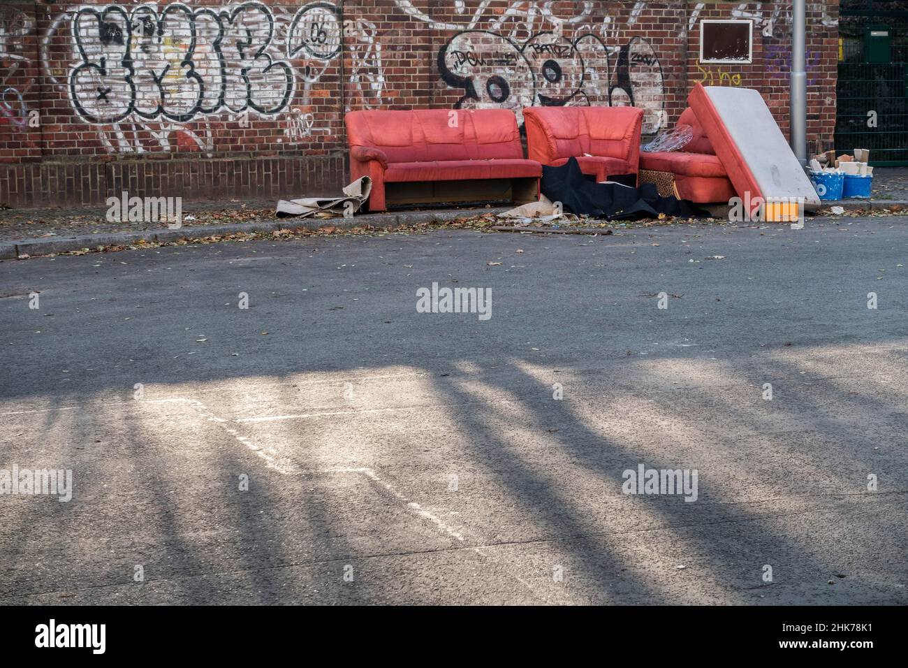 Pollution by bulky waste at the roadside, Berlin, Germany Stock Photo ...