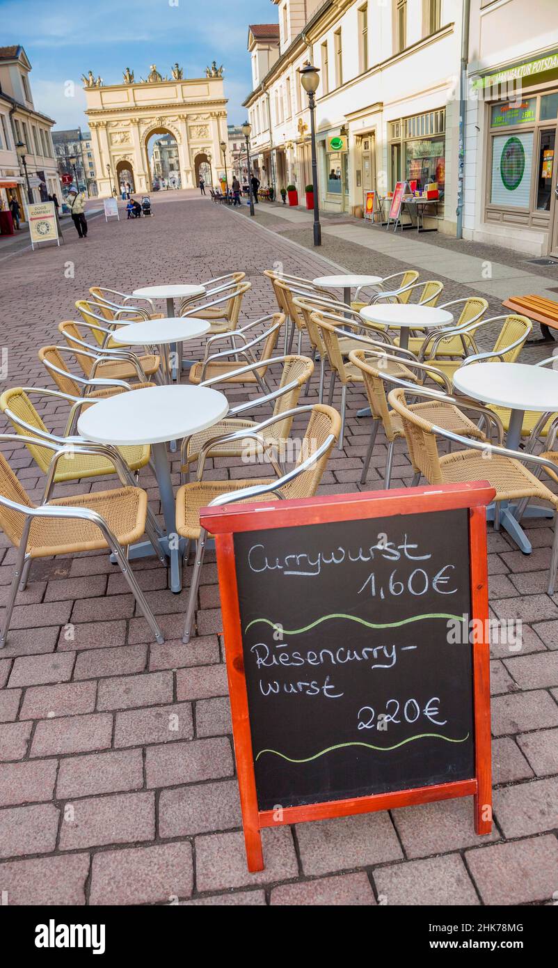 Gastronomy in the main street, Potsdam, Brandenburg, Germany Stock ...