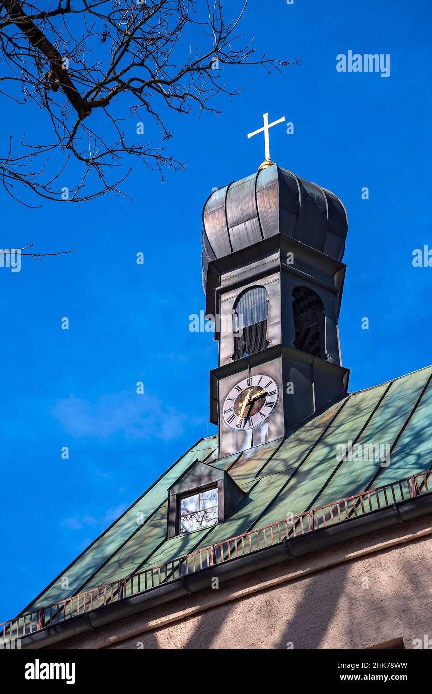 Onion Church Tower with Clock, Catholic Church, Saint Stephen at the ...