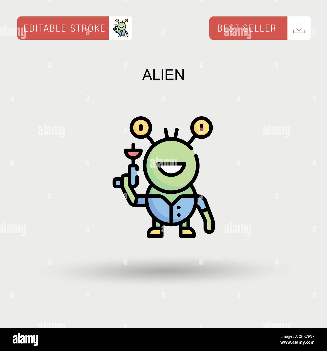 Alien Simple vector icon Stock Vector Image & Art - Alamy