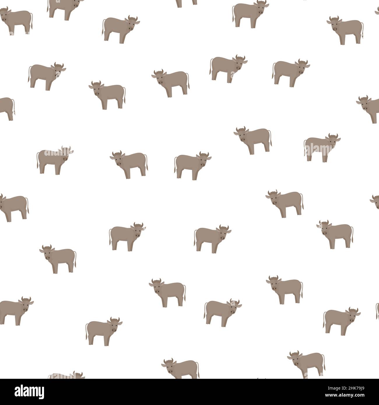 Seamless pattern of bull. Domestic animals on colorful background ...