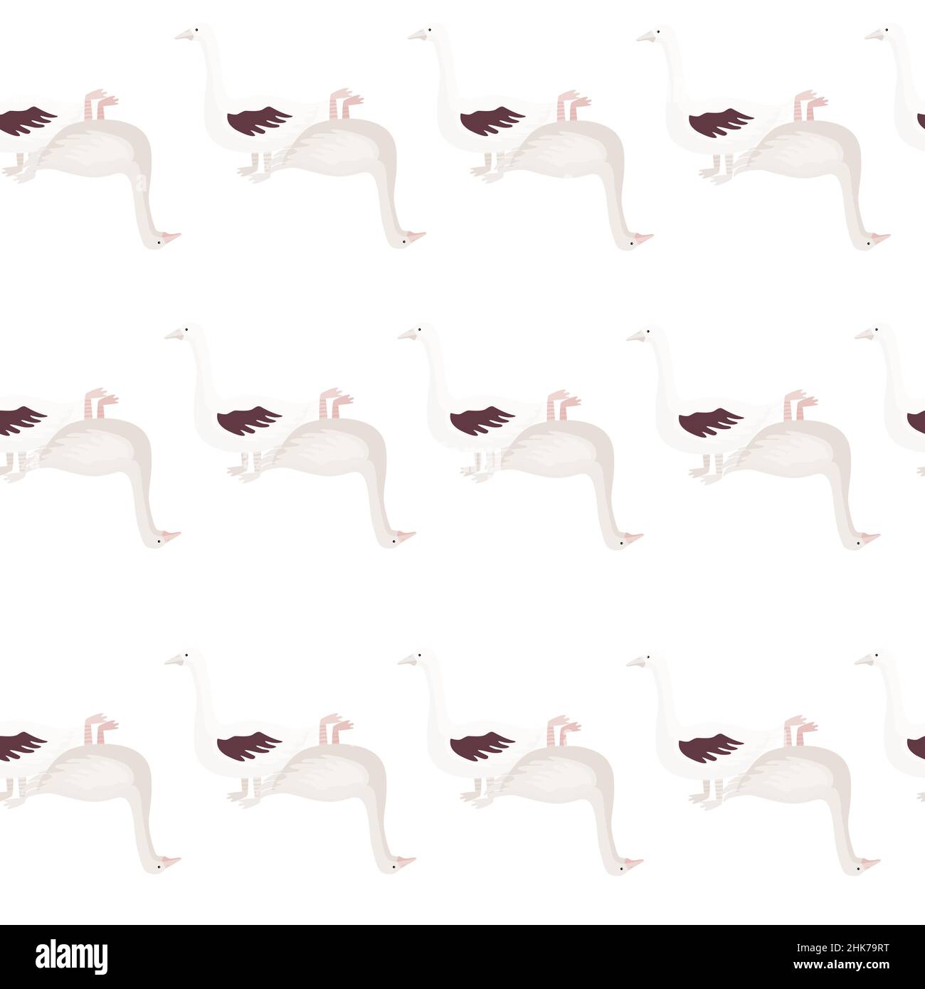 Seamless pattern of goose. Domestic animals on colorful background ...
