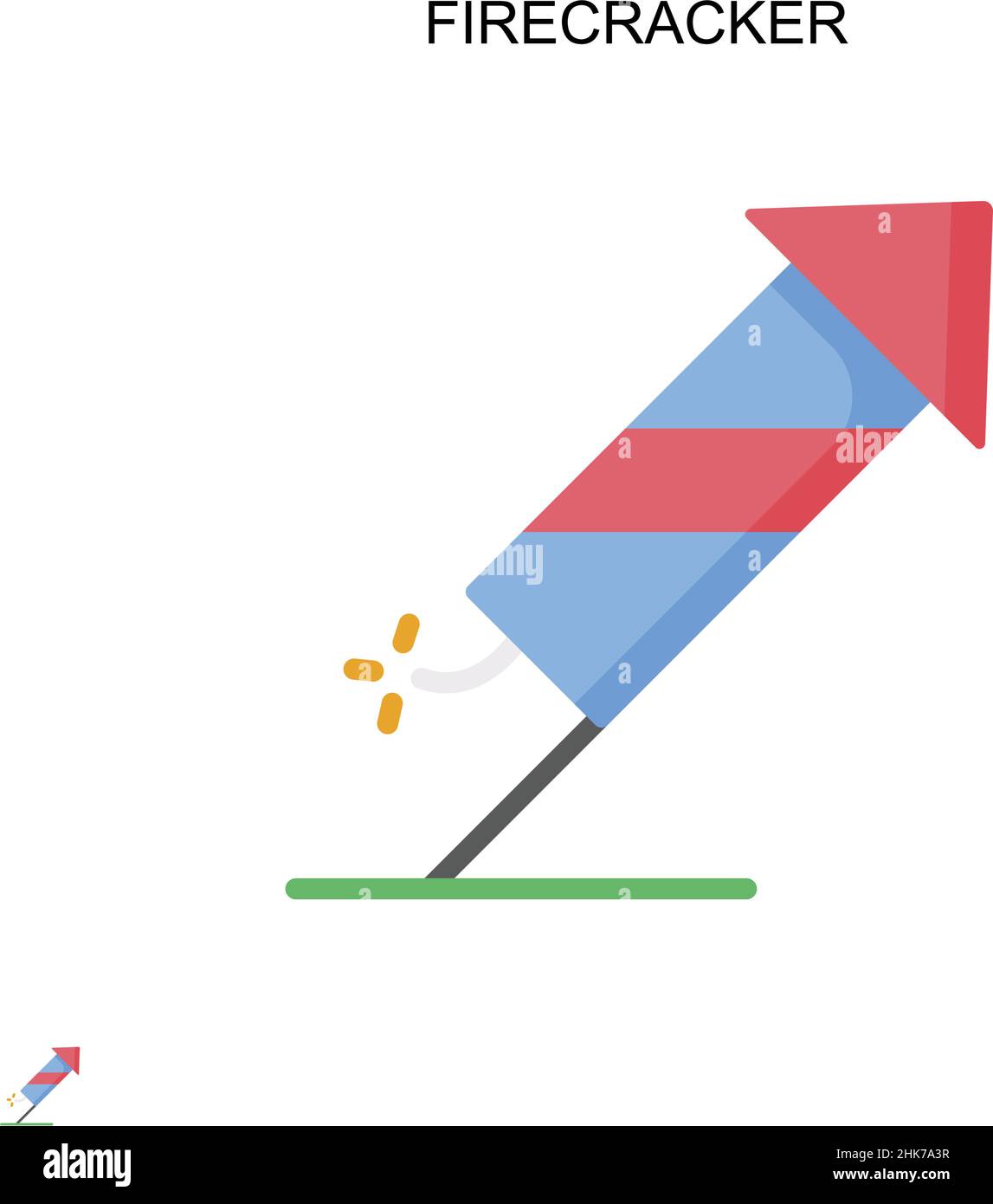 Firecracker Simple vector icon. Illustration symbol design template for ...